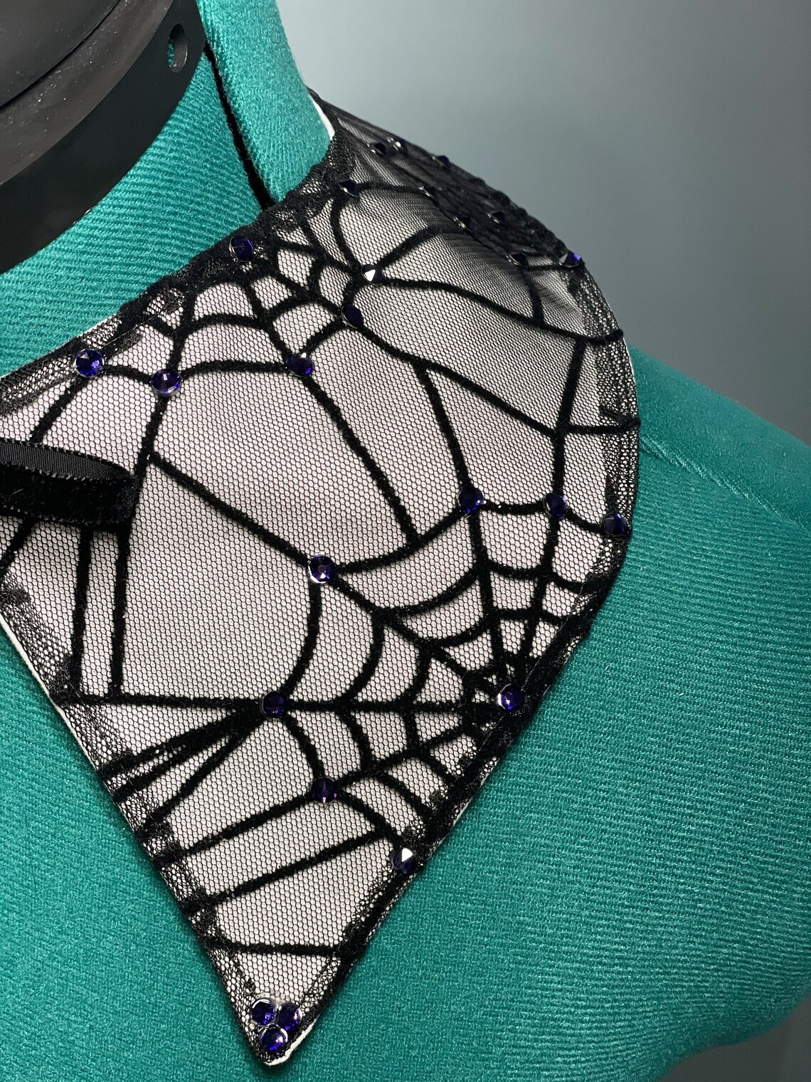 Spider Web Halloween Detachable Collar With Purple Swarovski ...