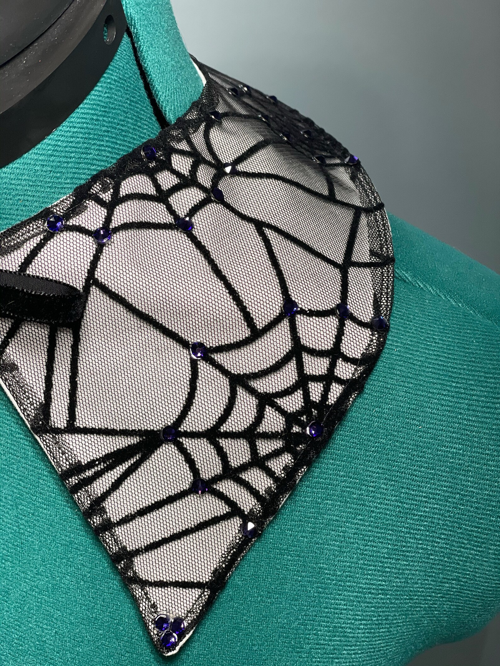 Spider Web Halloween Detachable Collar With Purple Swarovski ...