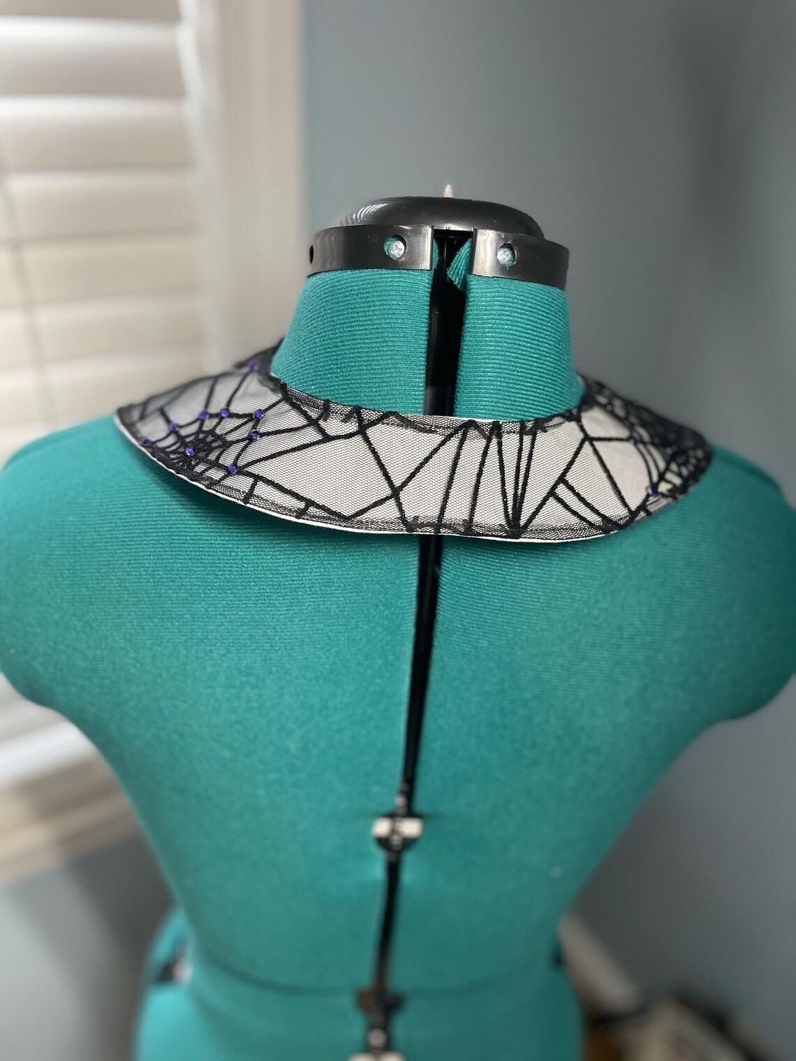 Spider Web Halloween Detachable Collar With Purple Swarovski ...