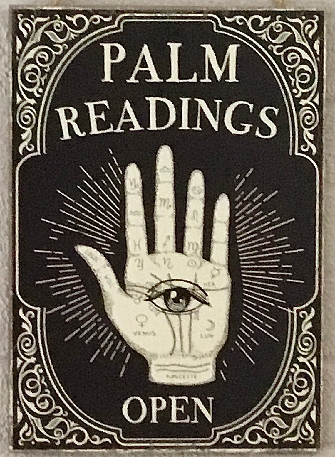 Palm Reading Sign Wall Hanger or Wall Plaque, Sign for Wreath Making ...