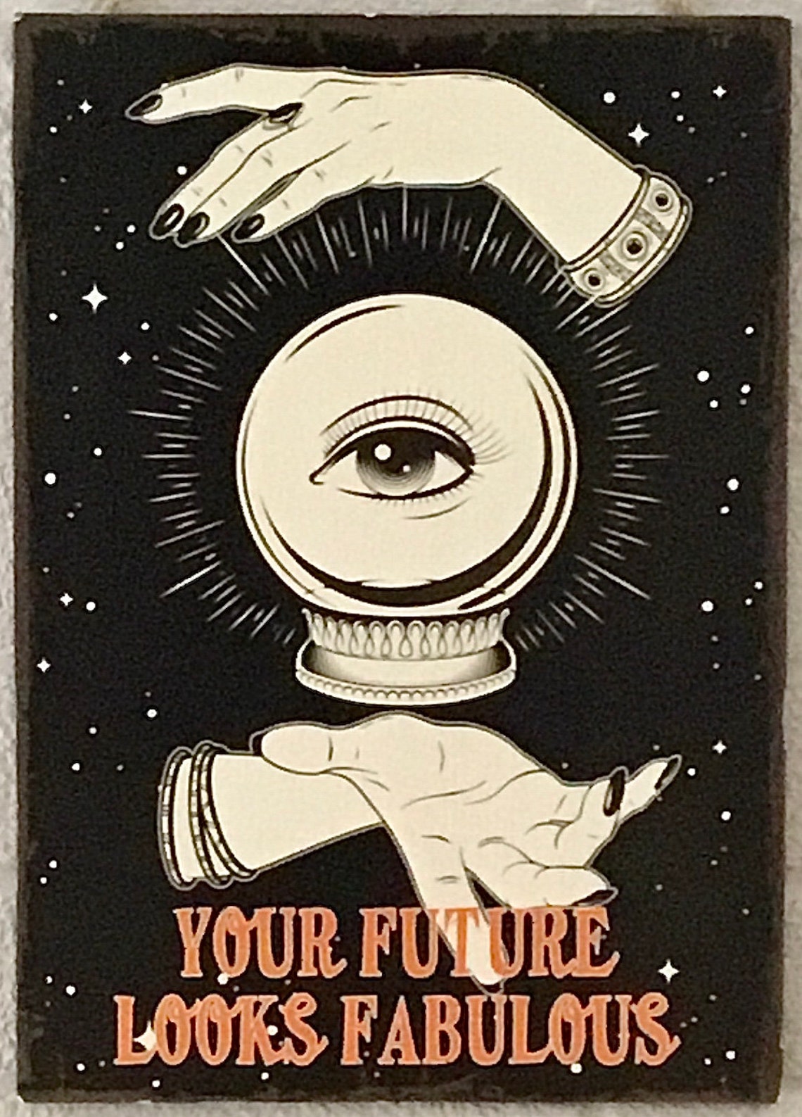 Crystal Ball Fortune Telling Wood Sign Crystal Ball Wall - Etsy