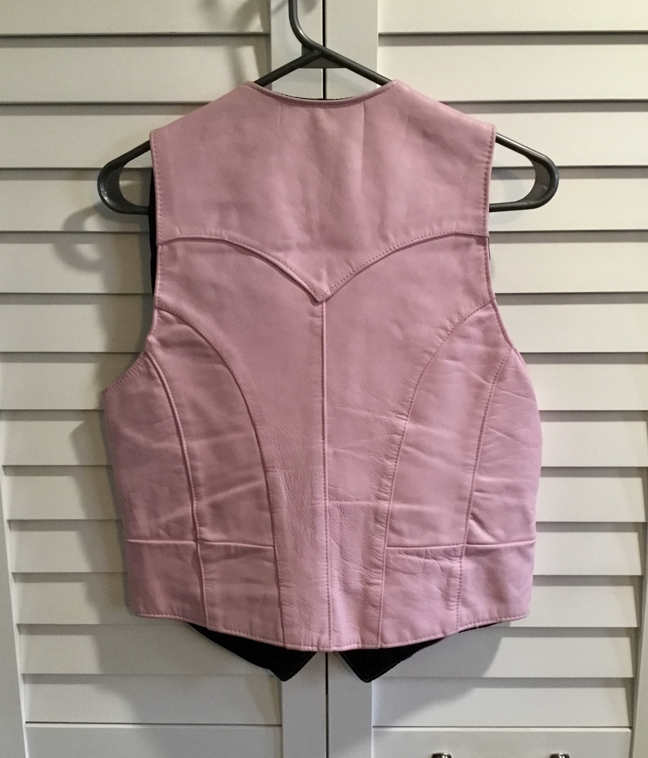 Pink Leather Vest for Women, Womens Vintage Pink Leather Vest, Pink ...