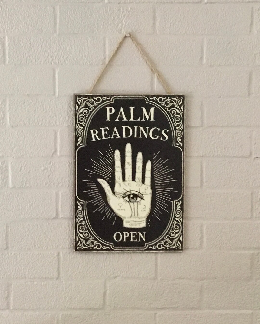 Palm Reading Sign Wall Hanger or Wall Plaque, Sign for Wreath Making ...