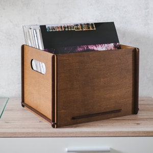Record Storage Crate, Vinyl Record Organizer, Wood Storage Box - Etsy