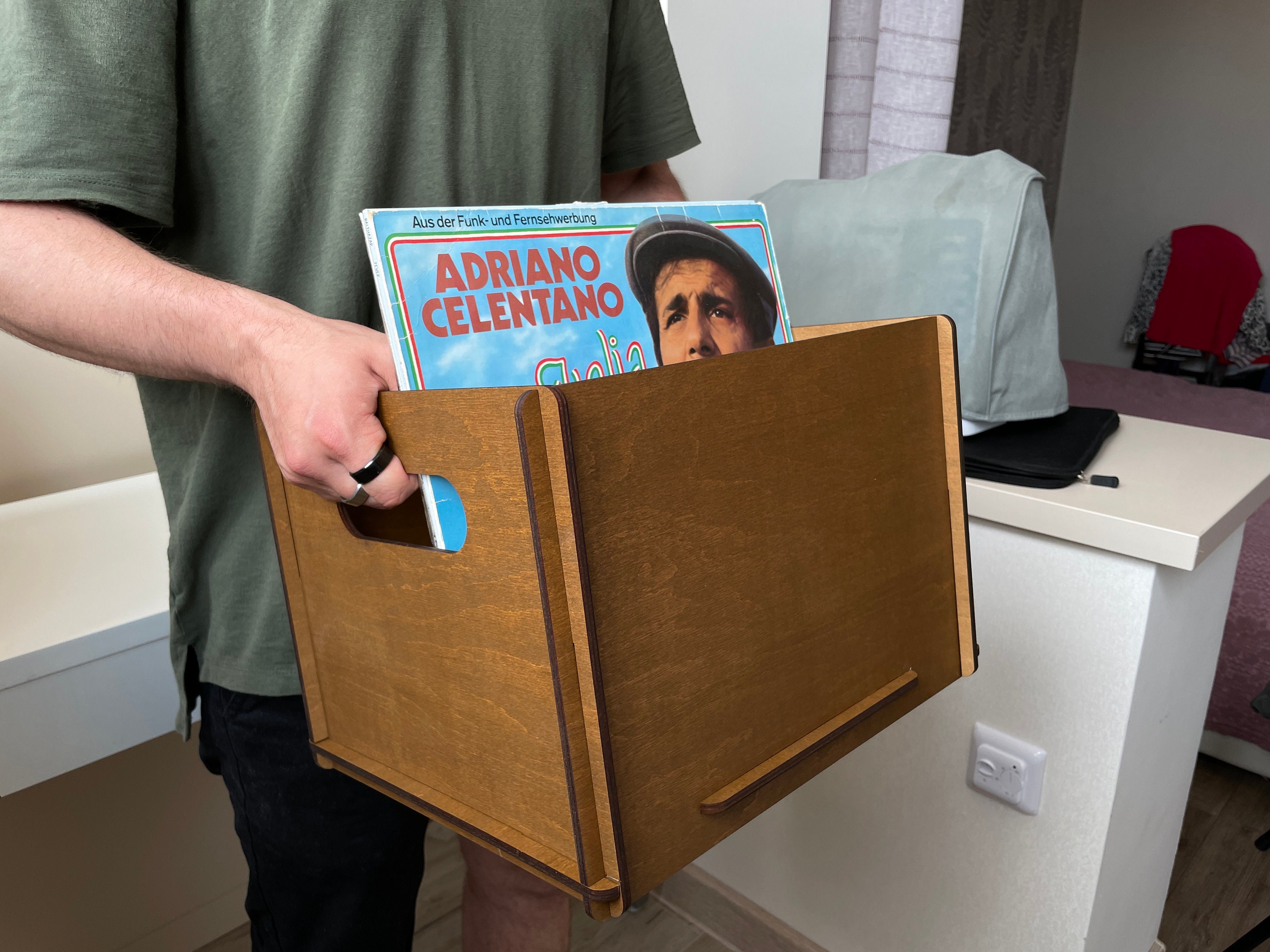 Record Storage Crate Vinyl Record Organizer Wood Storage Box | Etsy