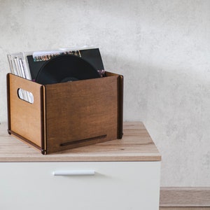 Record Storage Crate, Vinyl Record Organizer, Wood Storage Box - Etsy