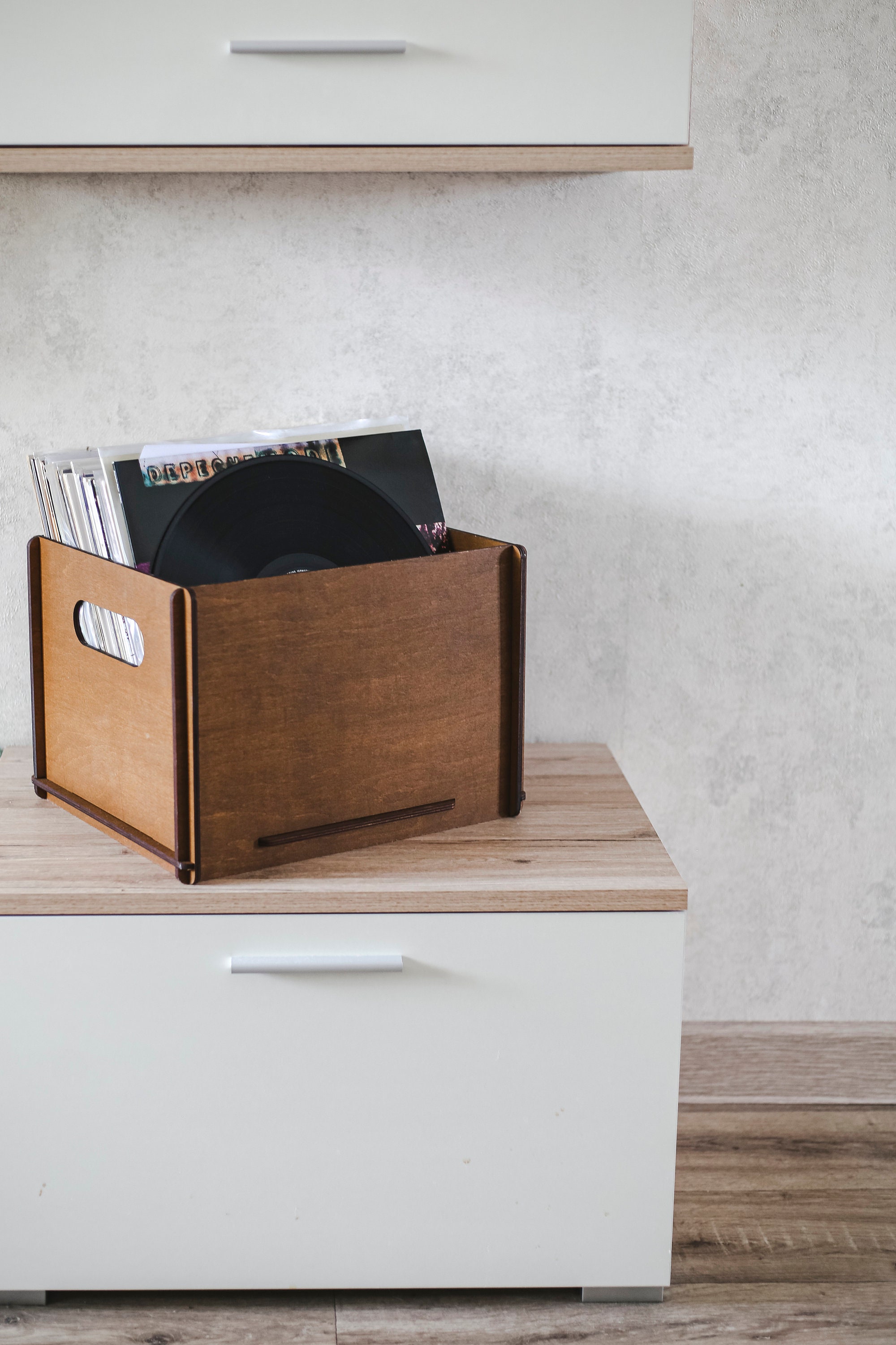 Record Storage Crate Vinyl Record Organizer Wood Storage Box - Etsy
