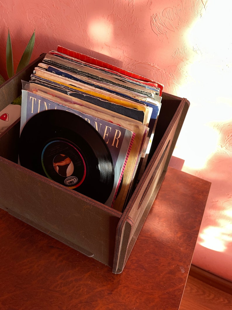 Record Storage Crate Vinyl Record Organizer Wood Storage Box | Etsy