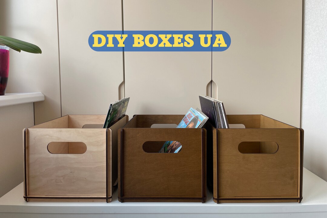 Wooden DIY Storage Box for Everything, DIY Record Storage Box for LPS ...