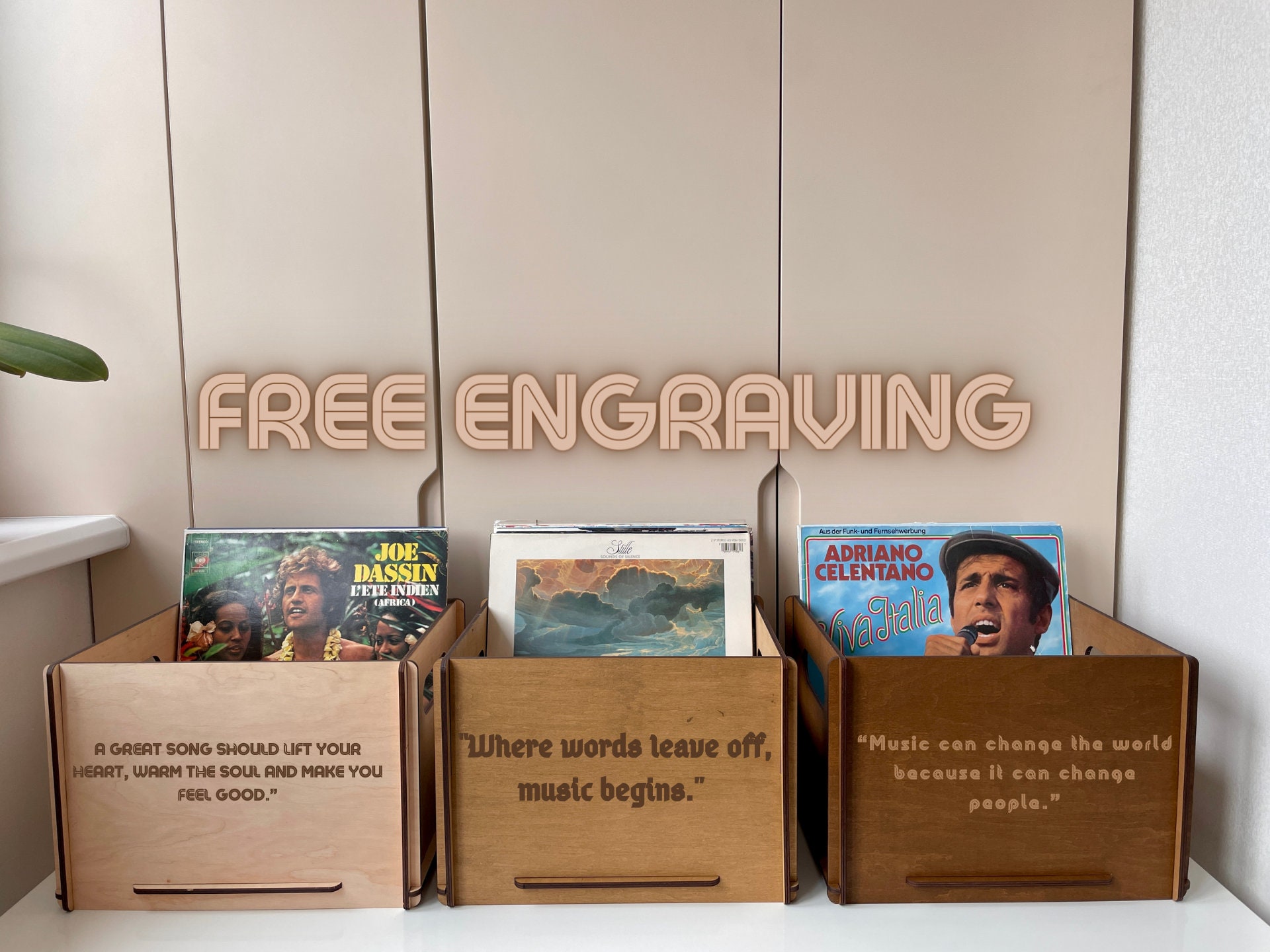 Record Storage Crate Vinyl Record Organizer Wood Storage Box | Etsy