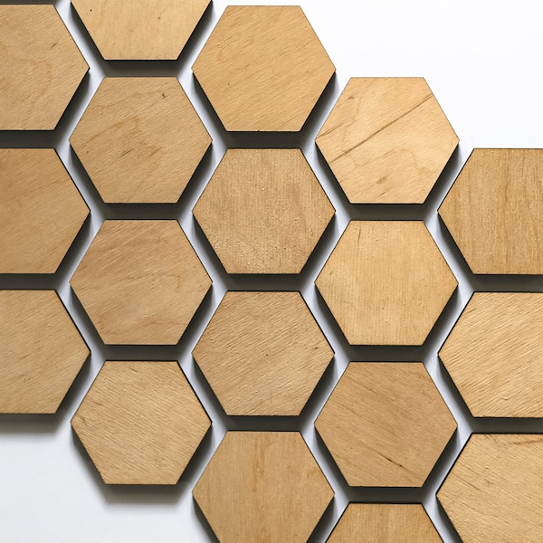 Wood Hexagon Wall Panel - Etsy