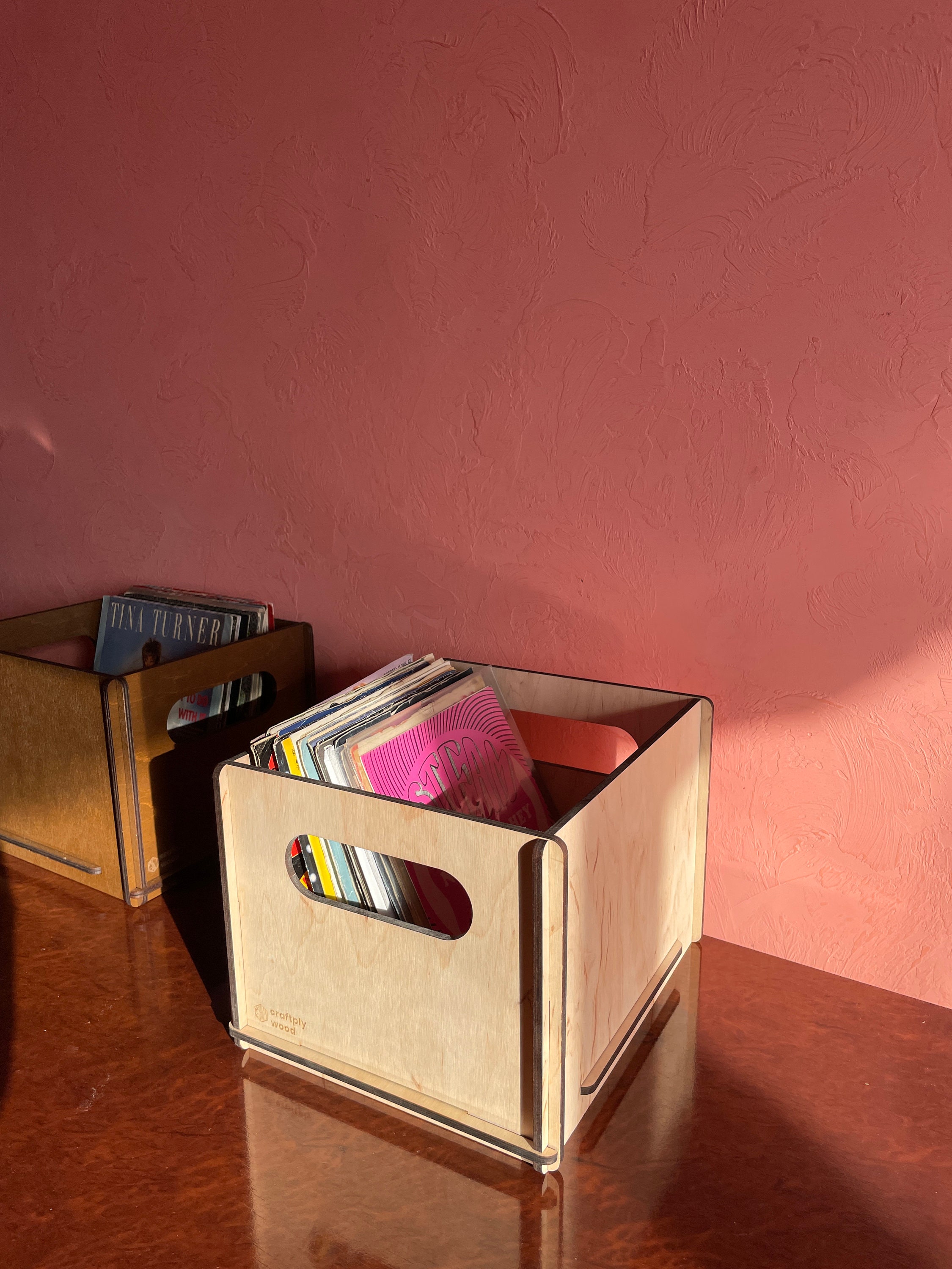 Record Storage Crate Vinyl Record Organizer Wood Storage Box | Etsy