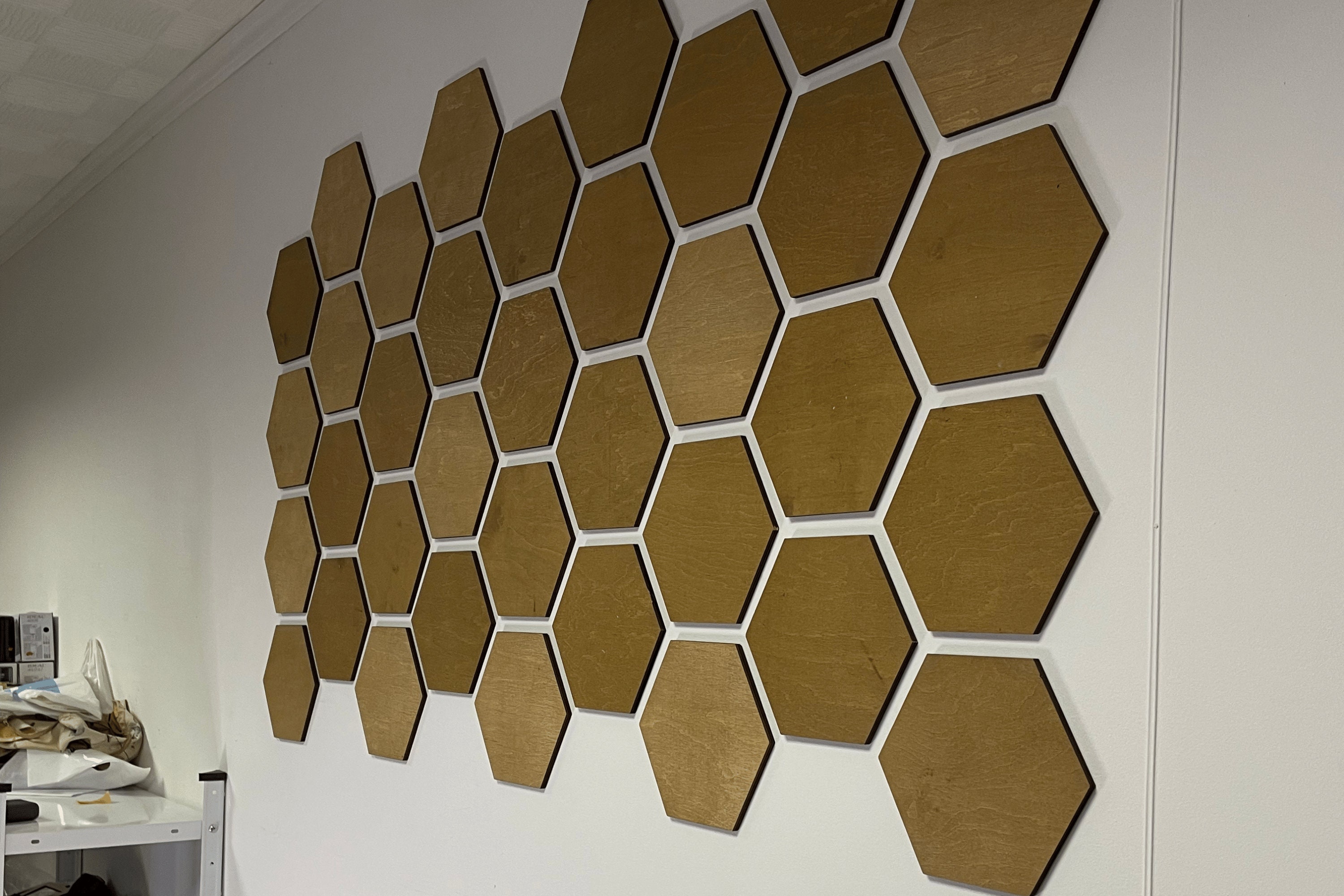 Wall Decor Honeycomb Wood Wall Art Hexagon Panels 26 per Set - Etsy