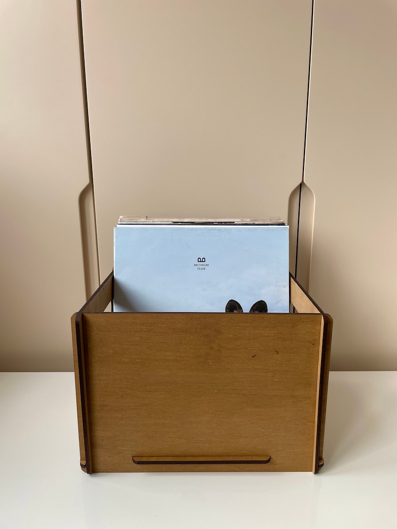 Record Storage Crate Vinyl Record Organizer Wood Storage Box | Etsy