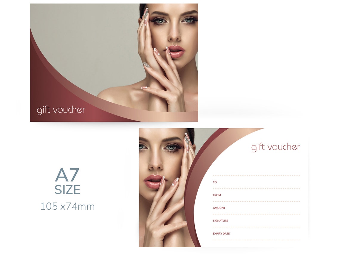 Beauty Gift Vouchers Salon Gift Card & Envelopes Blank - Etsy UK