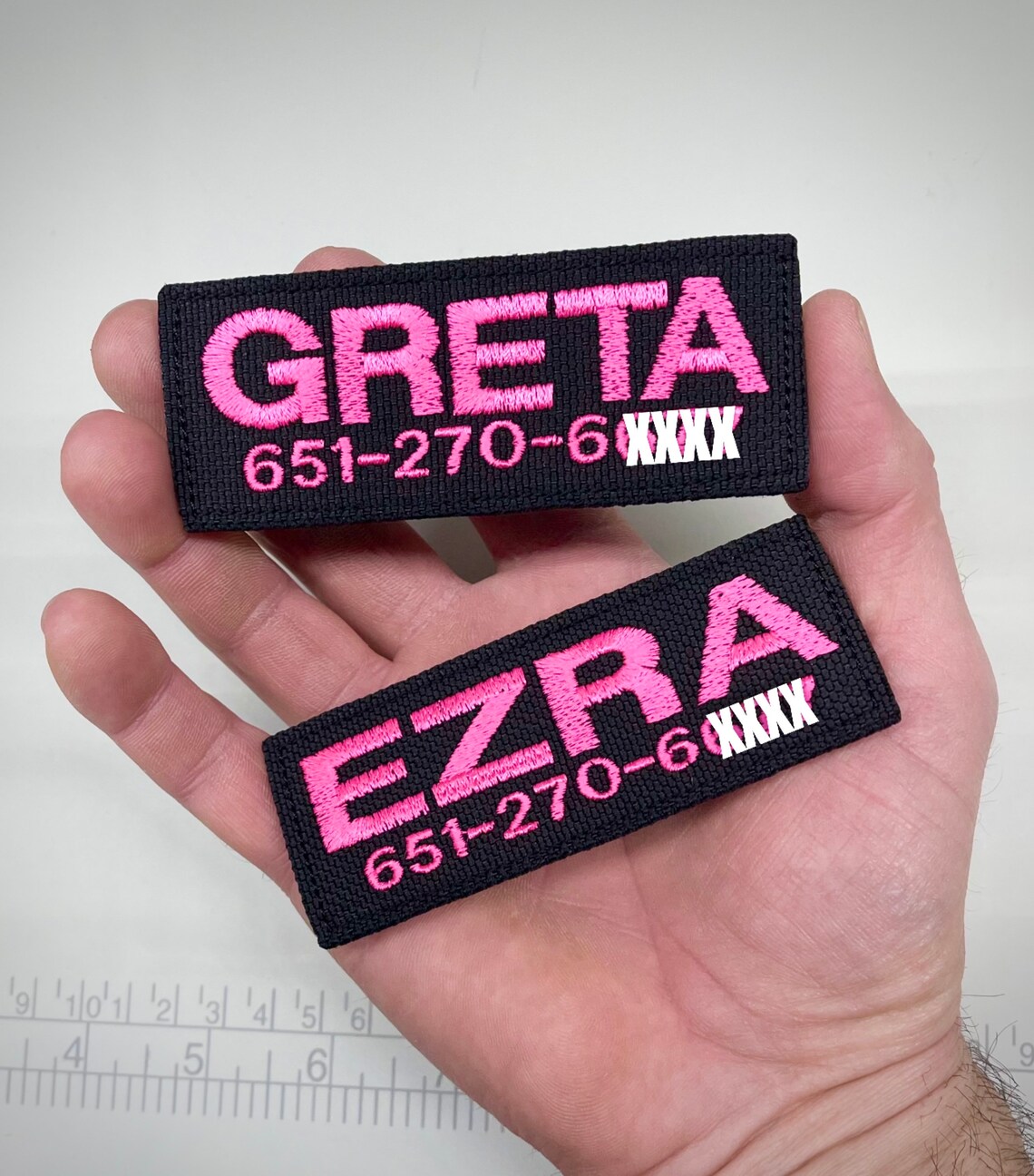 Custom 1.5 Patches Embroidered Both Name and Phone Number - Etsy
