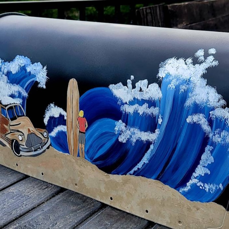 Painted Beach Art Mailbox - Etsy