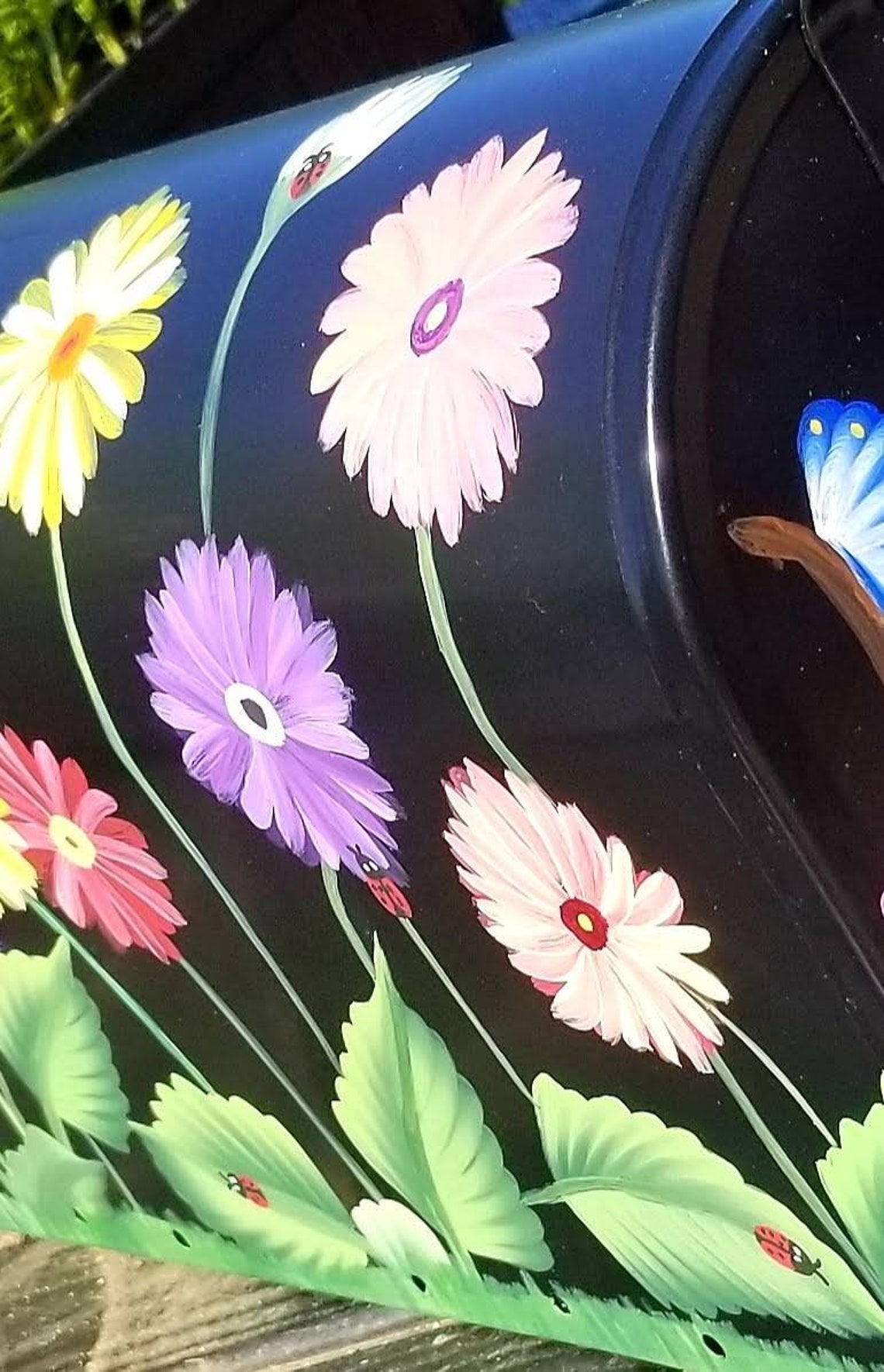 Wild & Colorful Gerber Daisies Hand Painted Mailbox - Etsy