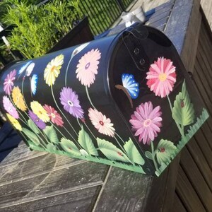 Wild & Colorful Gerber Daisies Hand Painted Mailbox - Etsy