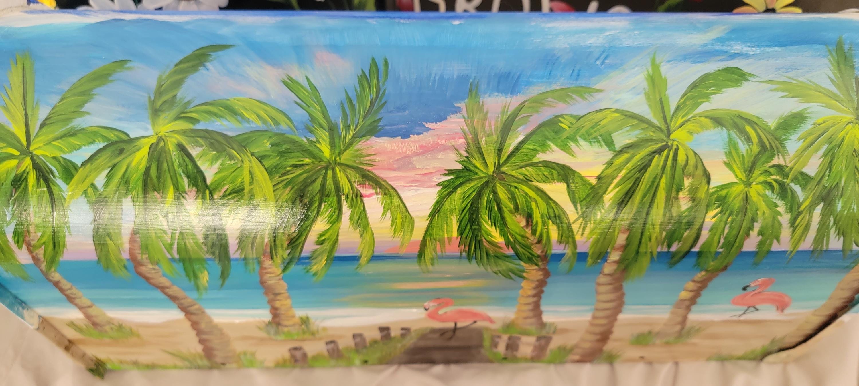 Hand Painted Flamingo Mailbox, Tropical Beach Paradise Oasis - Etsy
