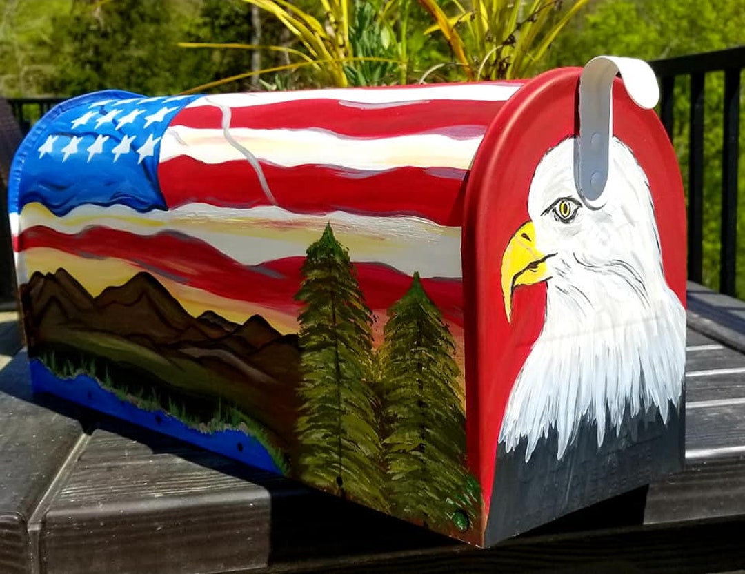 Hand Painted Mailbox, Eagle, Let Freedom Ring - Etsy