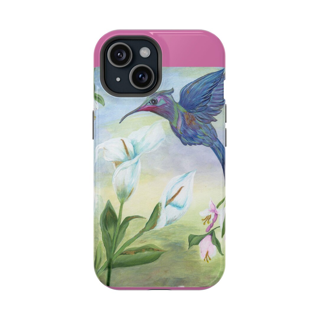 Colorful Hummingbird Phone Case Nature Lover Gift, Floral Design ...