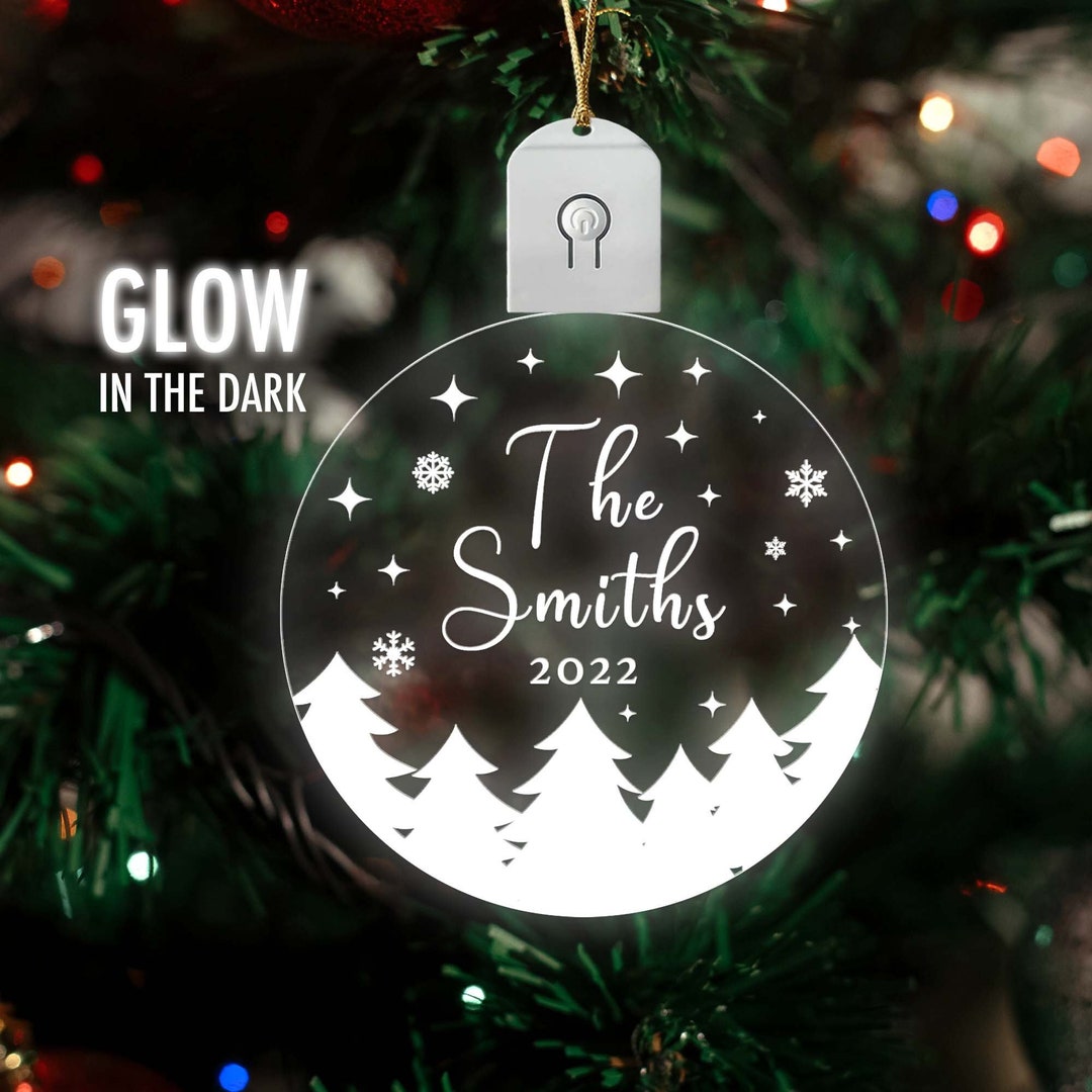 Personalized Light up Christmas Ornament - 2022 Family Ornament, Laser ...