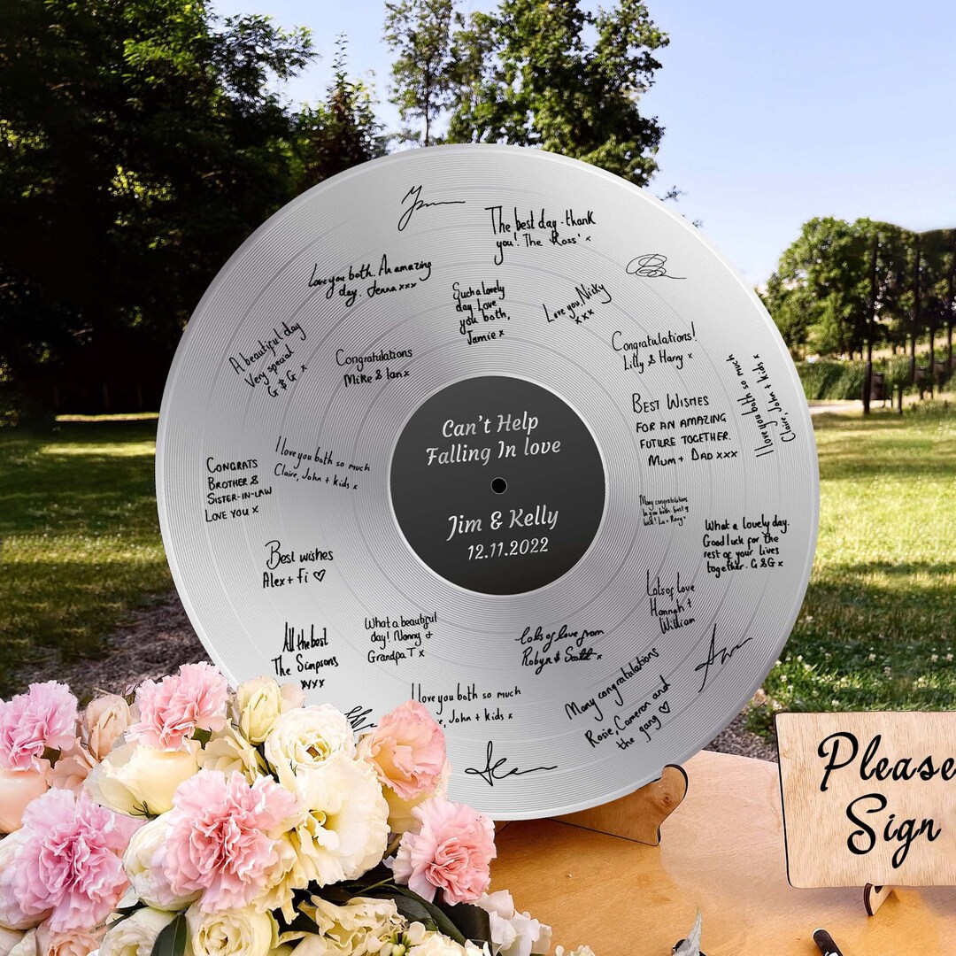 Personalized Wedding Guest Book Alternative - Custom Platinum Record ...