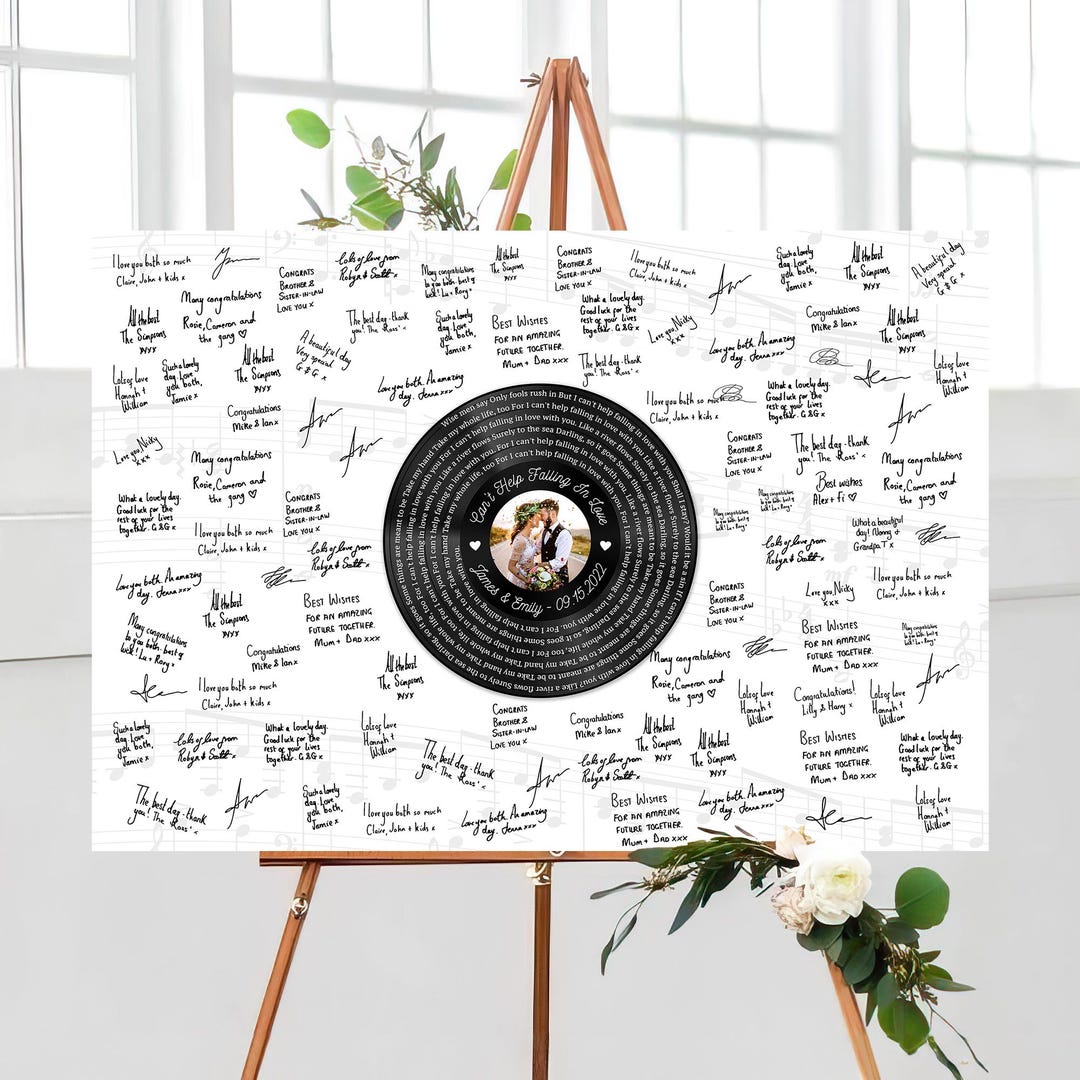 Wedding Guest Book Alternative Sign Watercolor Photo Personalized Guest ...