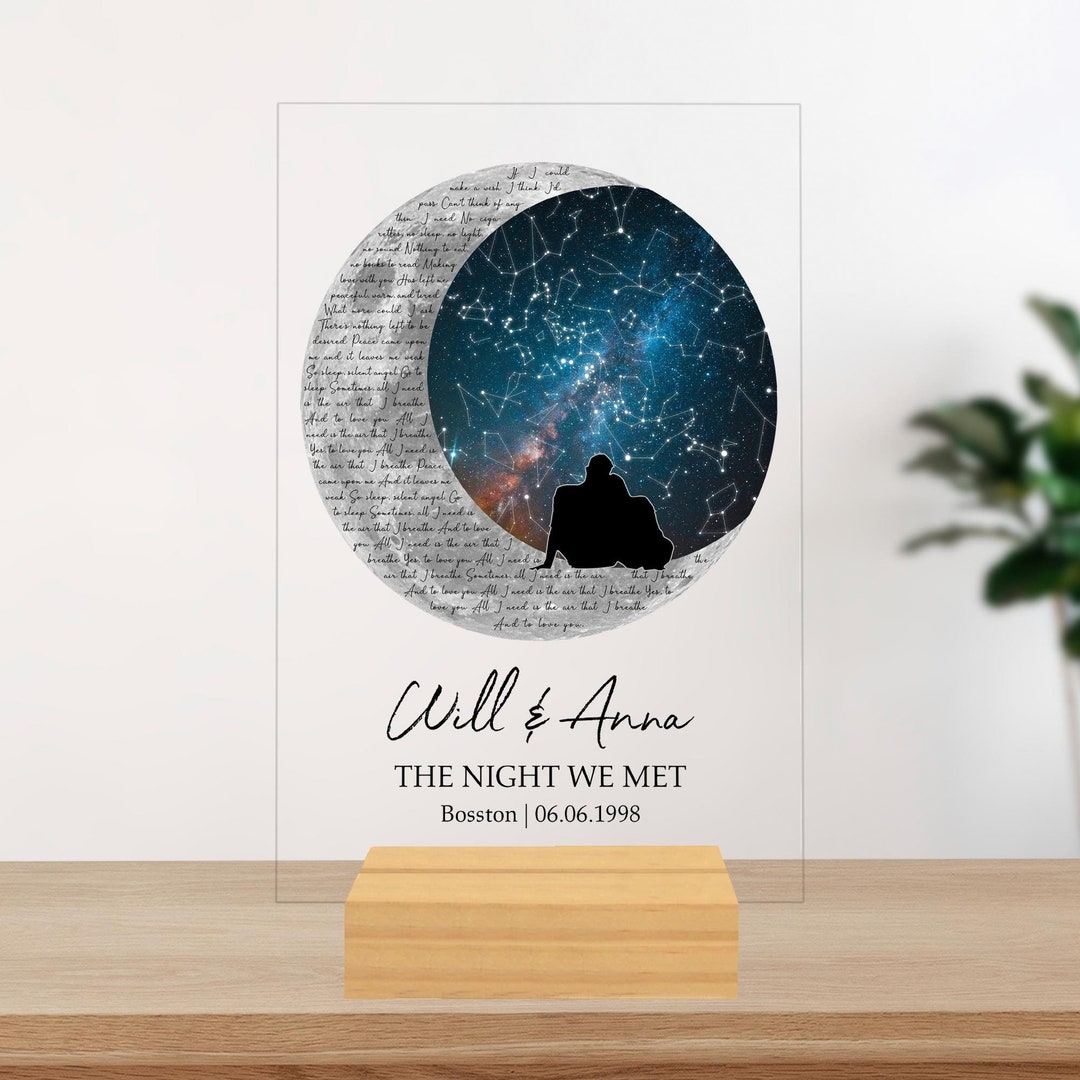 Acrylic Plaque Star Map & Lyrics Personalized, Valentine/ Anniversary ...
