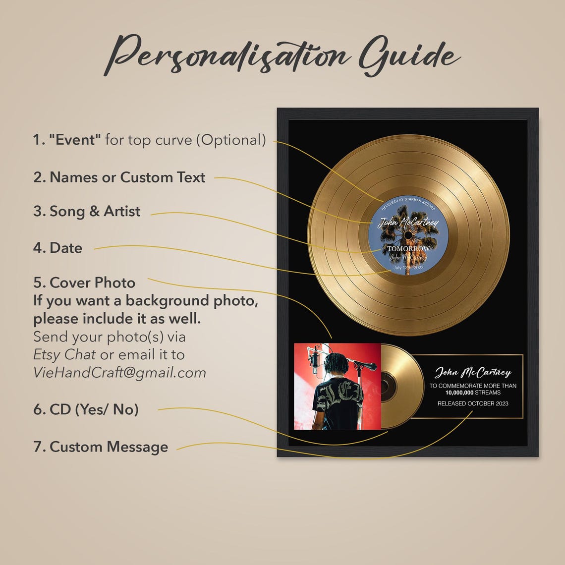 Personalized Music Award Plaque, Custom Plaque, Music Award, Frame ...