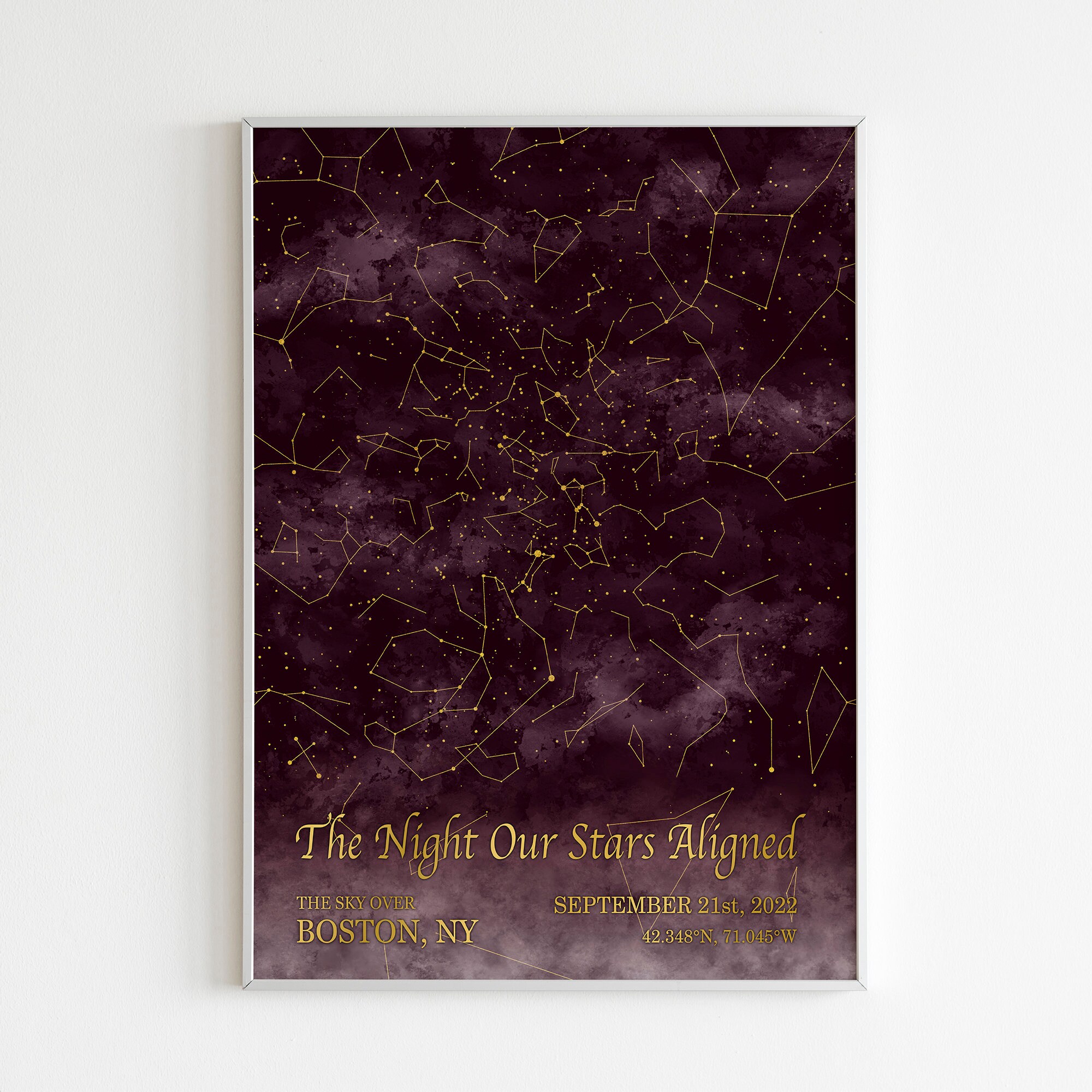 Custom Star Map Night Sky Print Digital Star Map Poster | Etsy