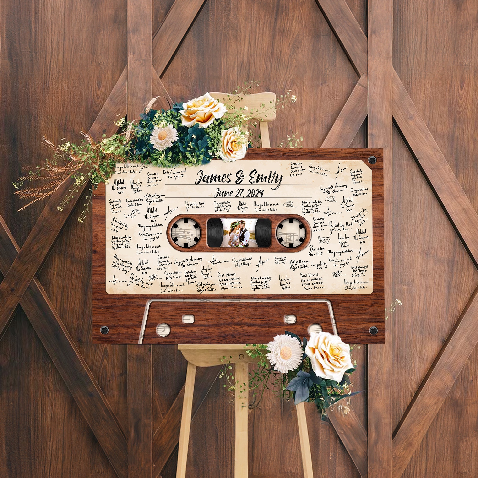 Wedding Guest Book Alternative Wood Rustic Wedding Decor Personalized ...