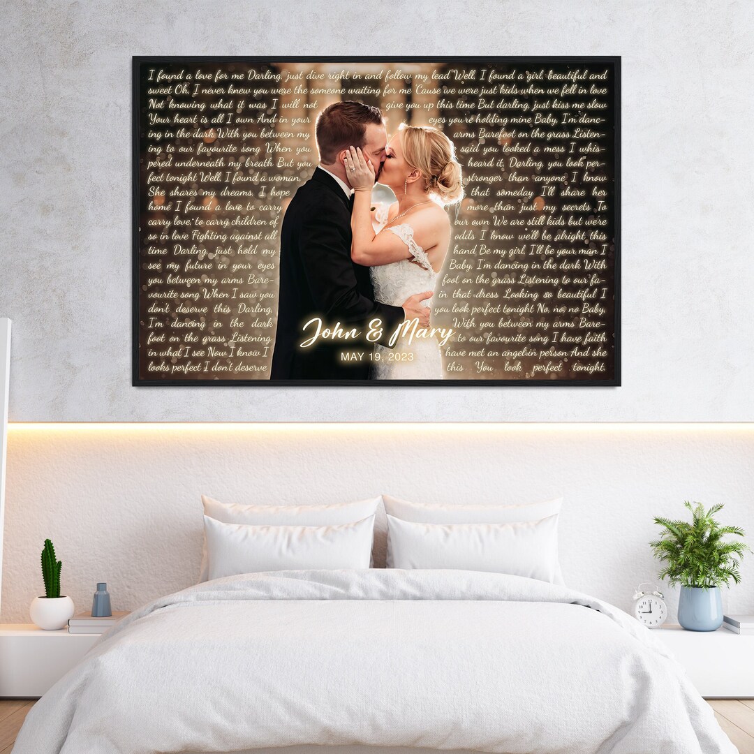 First Dance Lyrics on Canvas Wedding Song Lyrics Wall Art Custom Song ...
