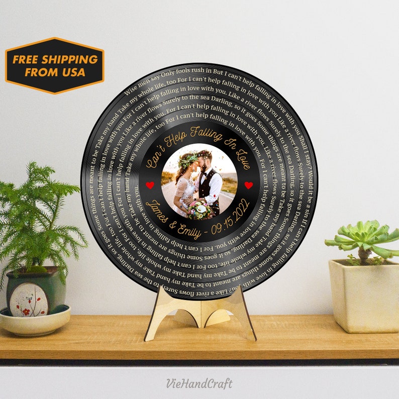 Personalized Wedding Gift Vinyl Record Song Lyrics for Him - Etsy