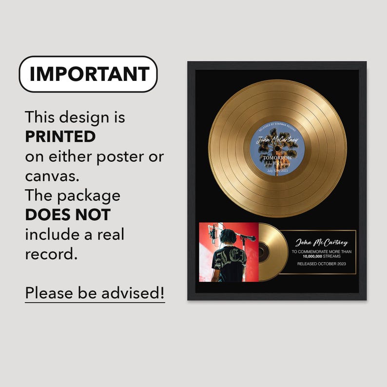Personalized Music Award Plaque, Custom Plaque, Music Award, Frame ...