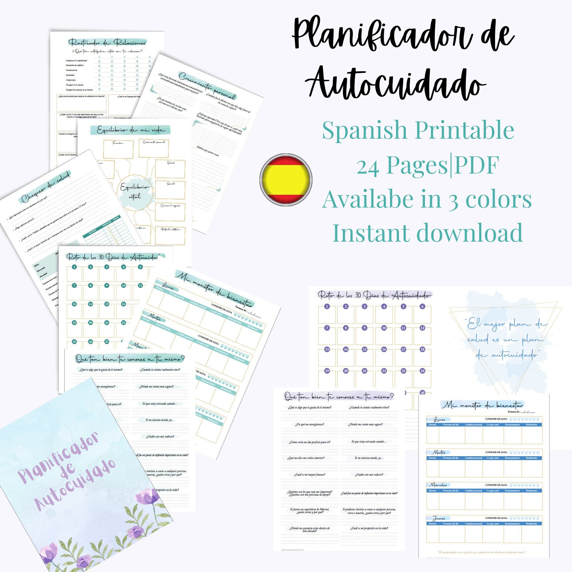 Self-care Printables |wellness Planner | Health Printables | Habit ...