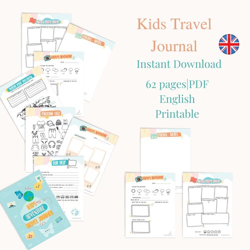 Kids Road Trip Activity Travel Journal for Kids Printable - Etsy