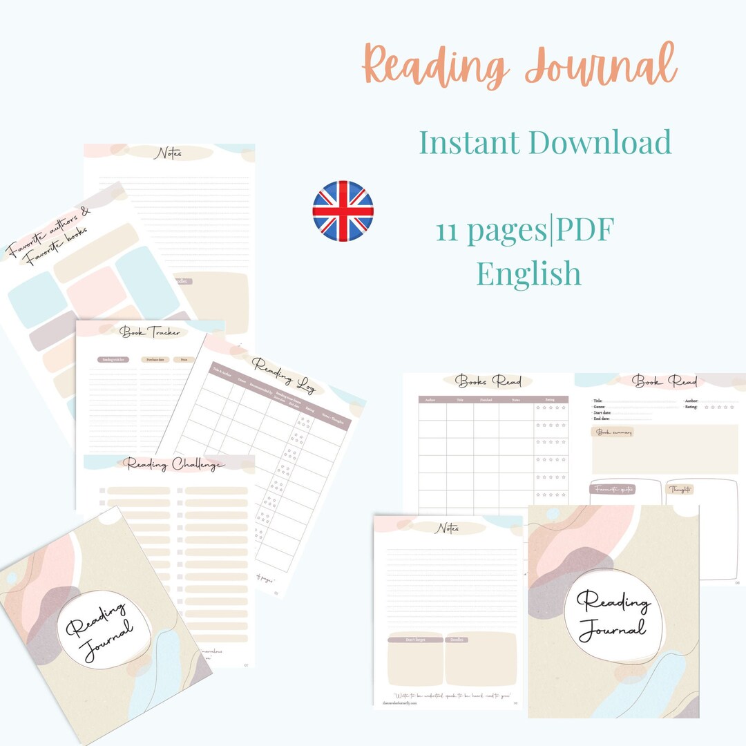 Reading Journal Printable | Book Tracker & Reading Log (PDF Download ...