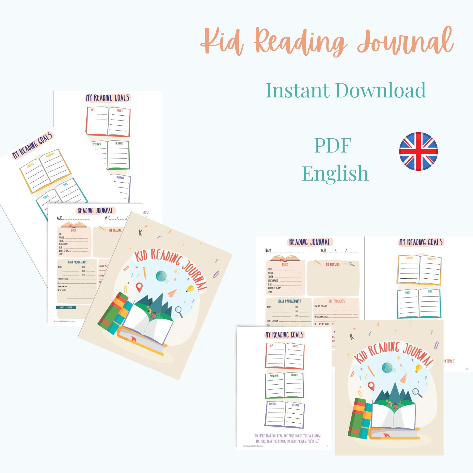 Kid's Reading Journal kids Reading Log Printablereading Log for ...