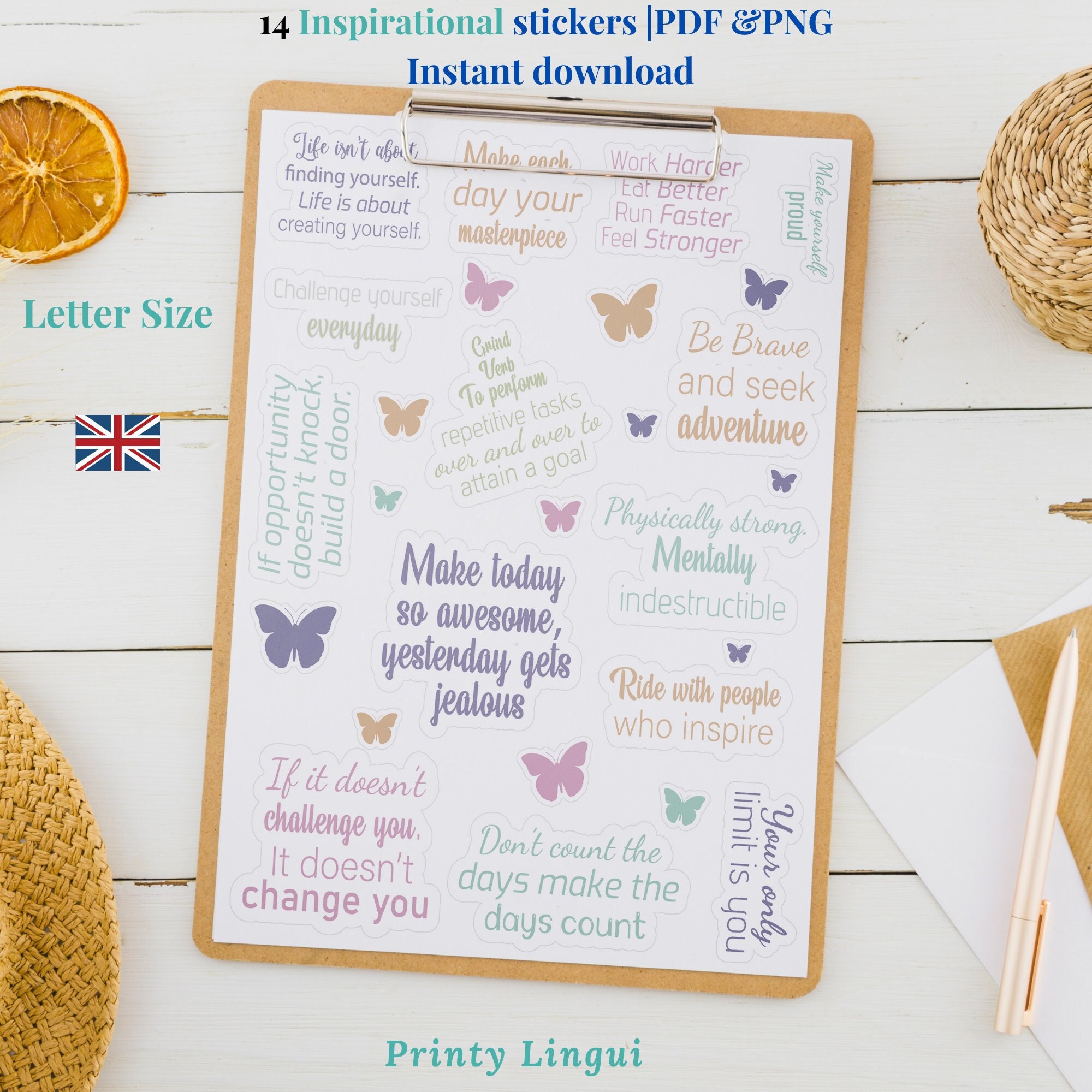 Inspirational Stickers, Printable Stickers, Motivational Quotes ...