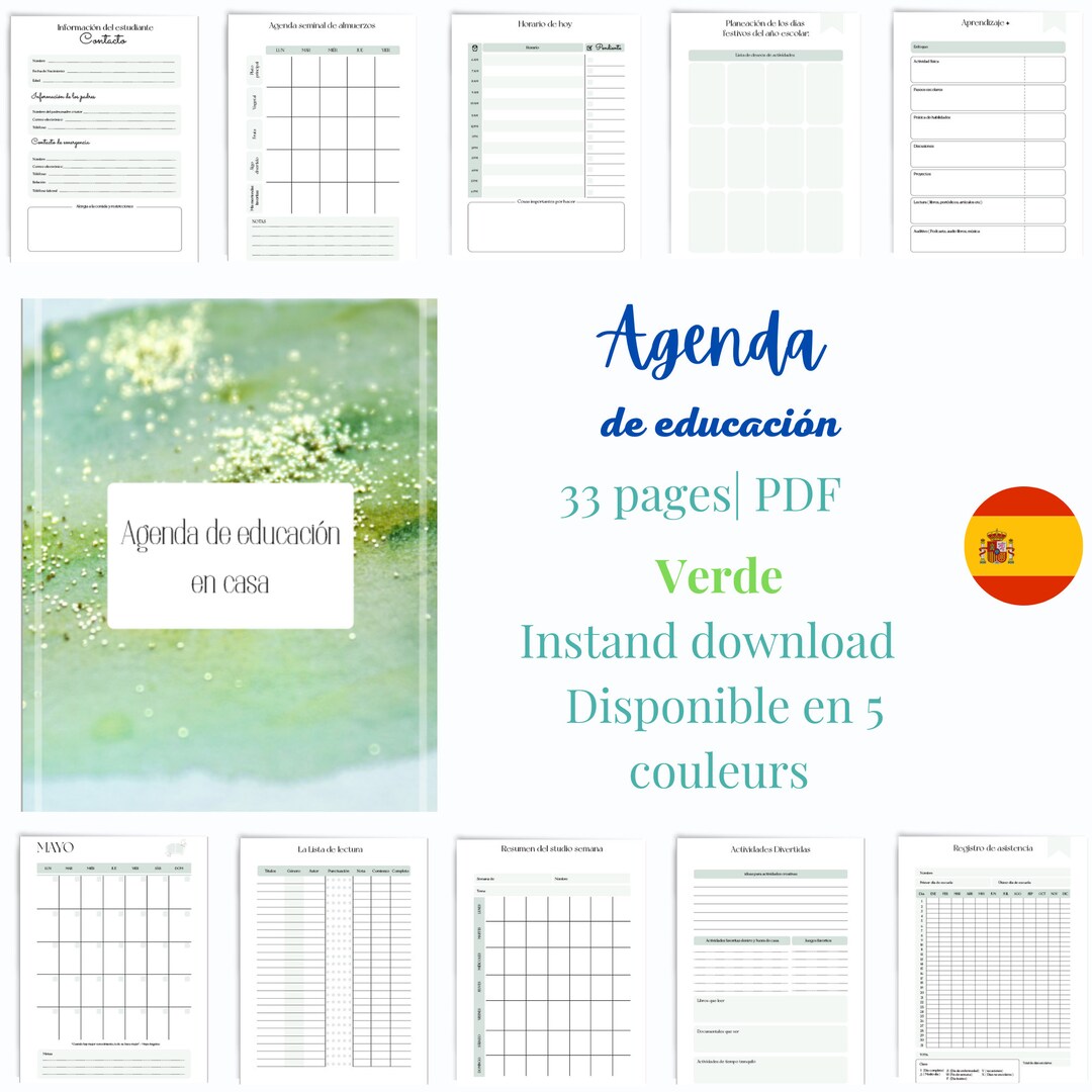 Agenda De Educación|spanish Printables|spanish Planner|spanish Notebook ...
