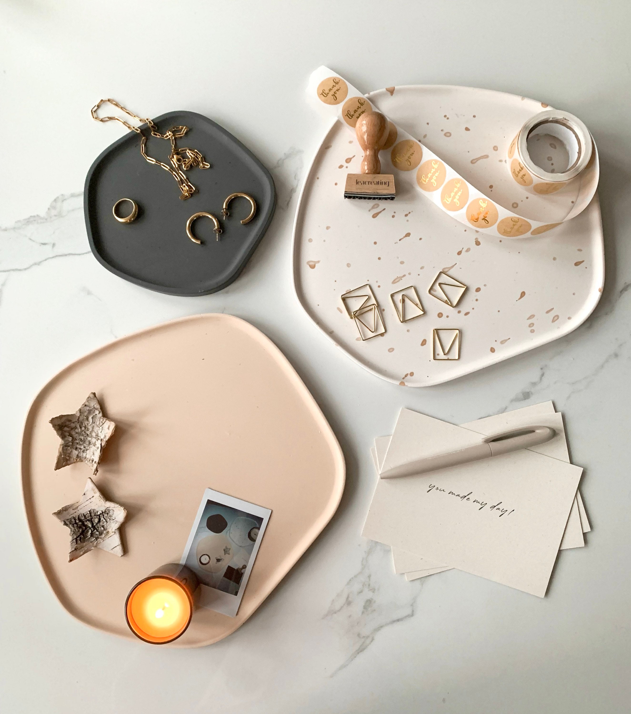 Storage & Organization Jesmonite Tray Jesmonite Tablett Home & Living ...