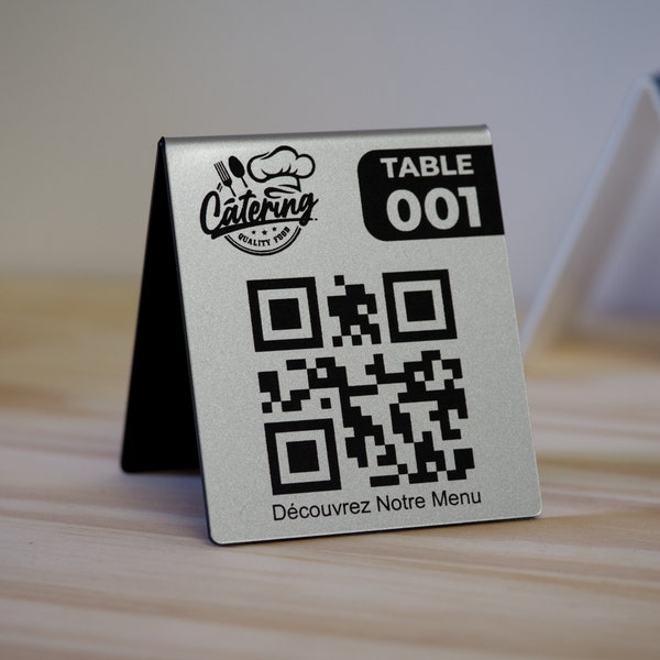 QR Code Menu Sign, Restaurant Menu, Wooden Table Menu, Scan for Menu ...