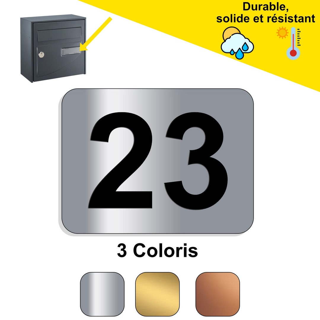 Custom Adhesive Number Plaque for Mailbox – Engraved Plastic, 12x9 Cm ...