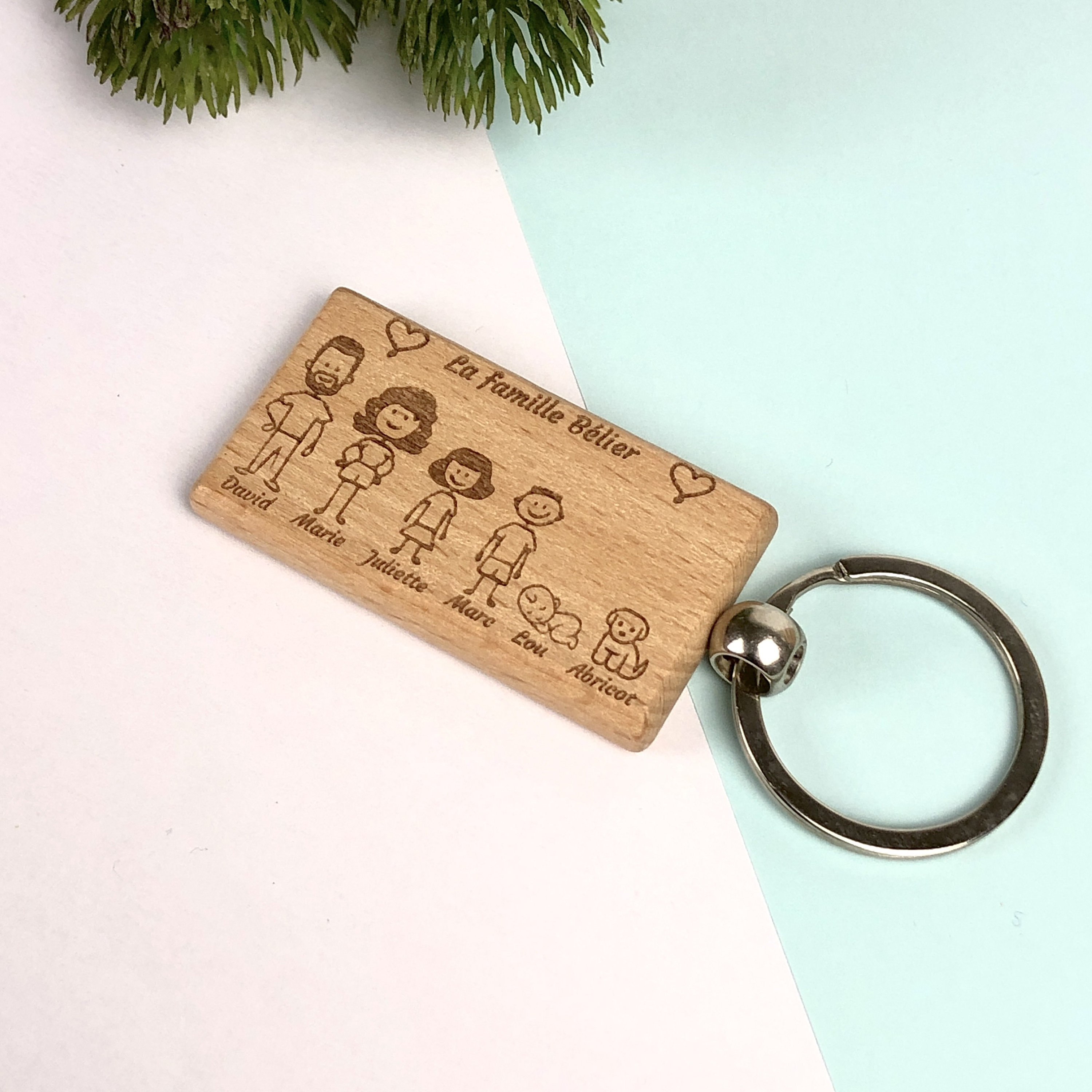 Personalised Wooden Family Key Ring Gift for Mum and Dad | Etsy