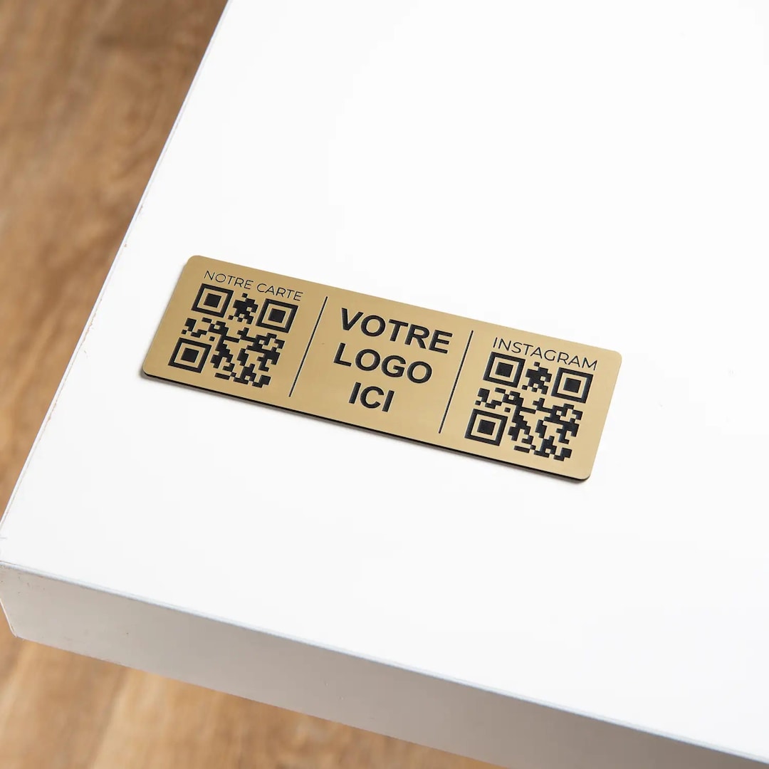 Custom QR Code Plaque, Contactless Menu, Logo, Table Number, Restaurant ...