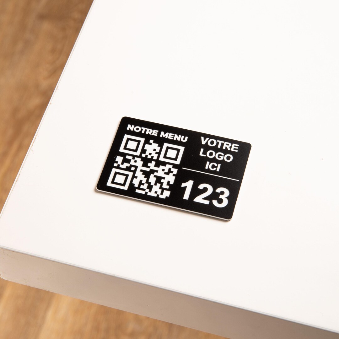 Personalized QR Code Plaque, Contactless Menu, Logo, Table Number ...