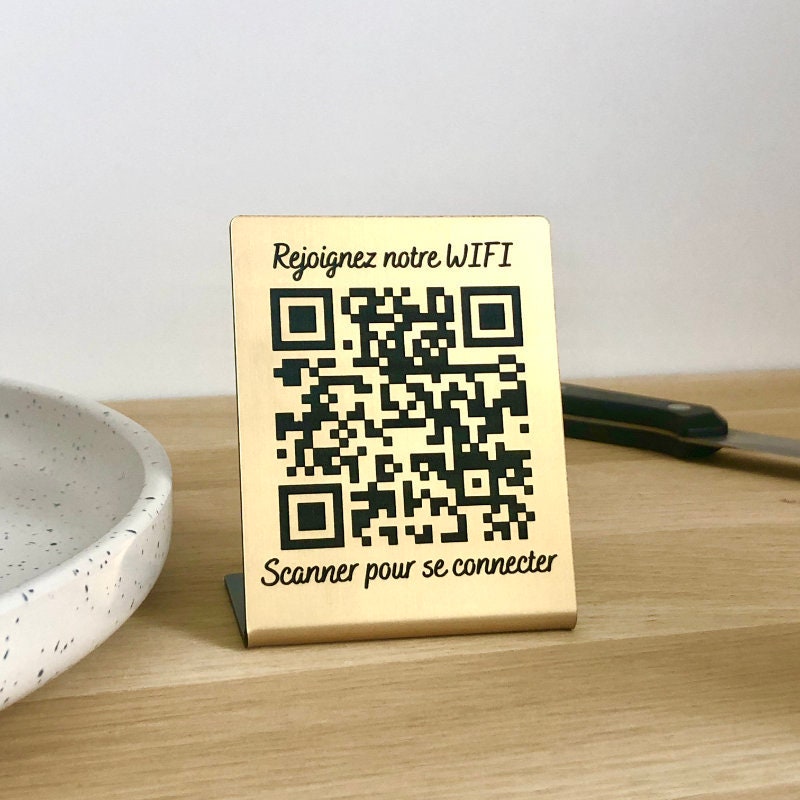 Custom QR Code WIFI Stand for Hotel, Airbnb, Gîtes, Bed and Breakfast ...