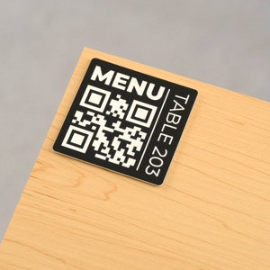 Personalized QR Code Plaque, Table Number, Contactless Menu, Restaurant ...